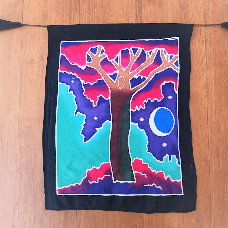 Batik Goddess Flags Set: Handmade Rayon Home Decor by Lotus Tribe - Etsy