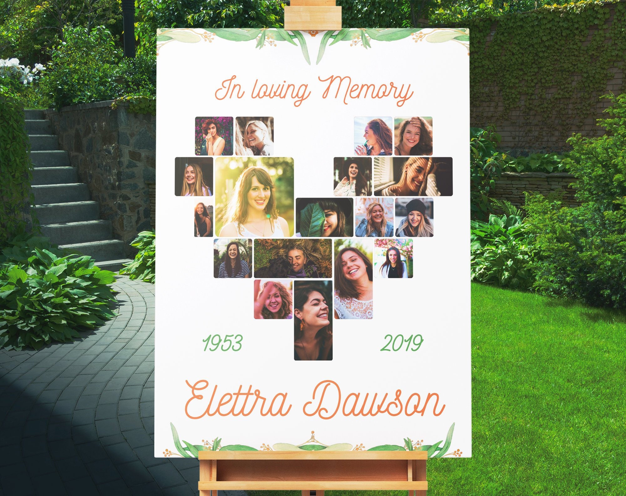 Templates Memorial Sign Editable Funeral Welcome Sign Funeral Decor ...