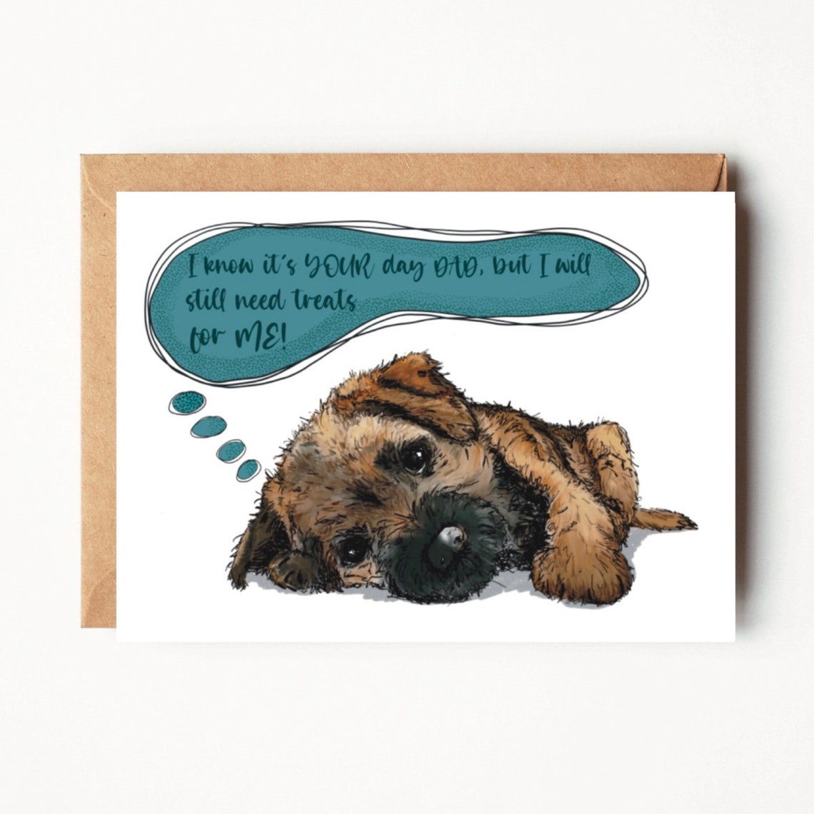 Border Terrier Card, Love Card for Dad, Cute Border Dad Birthday Card ...
