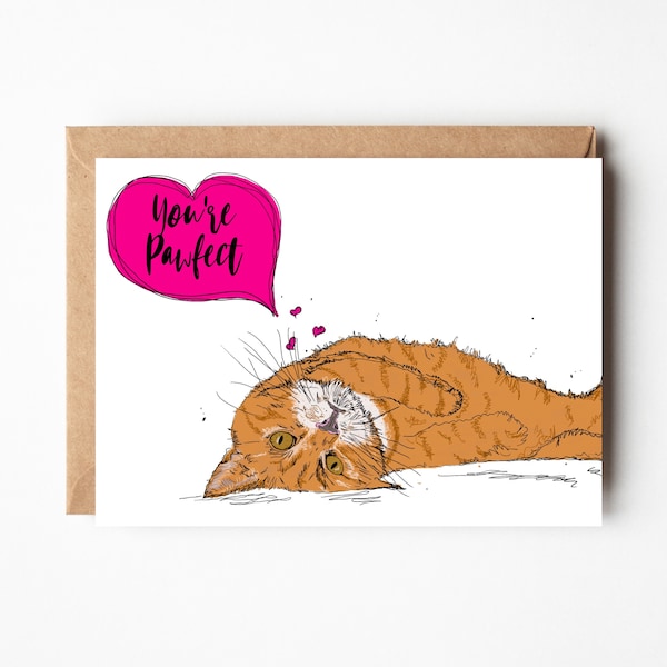 Cat Love Card - Etsy