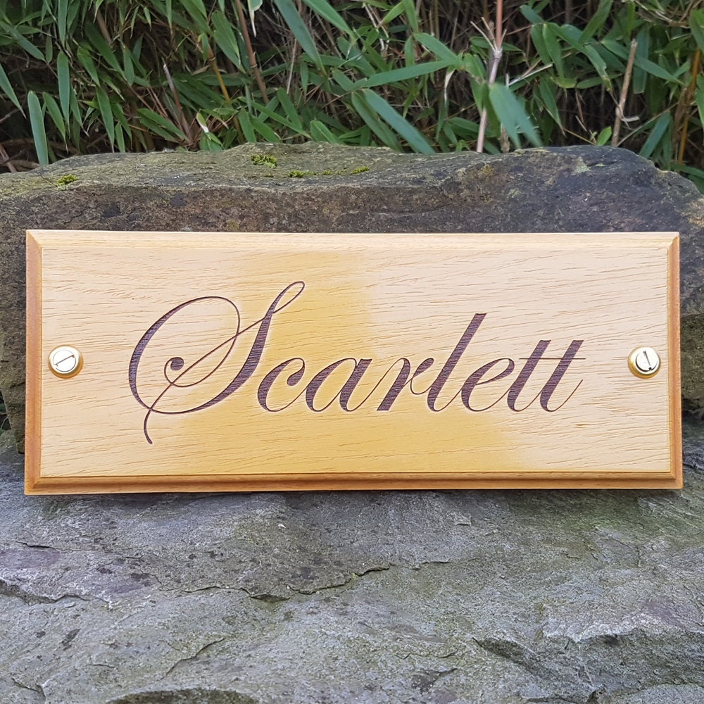 Horse Name Plate Stable Door Sign Plaque (edwardian Script Font) Custom ...