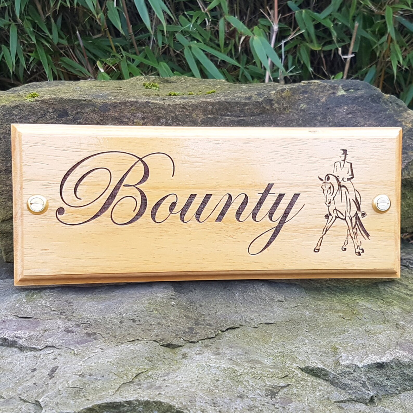 Horse Name Plate Stable Door Sign Plaque (edwardian Font & Dressage ...