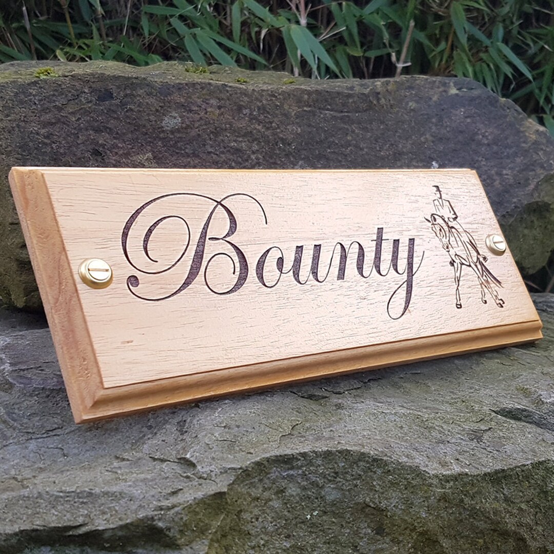 Horse Name Plate Stable Door Sign Plaque (edwardian Font & Dressage ...
