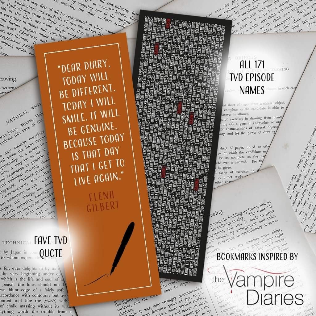 5 X the Vampire Diaries Bookmarks - Favourite Quotes and Full List of ...