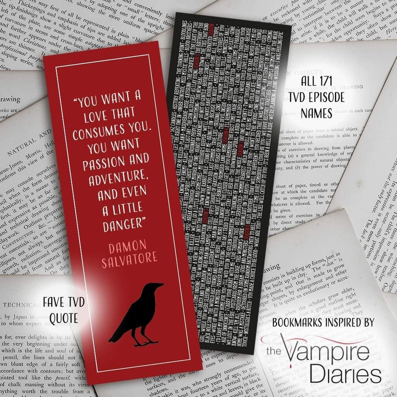 5 X the Vampire Diaries Bookmarks - Favourite Quotes and Full List of ...