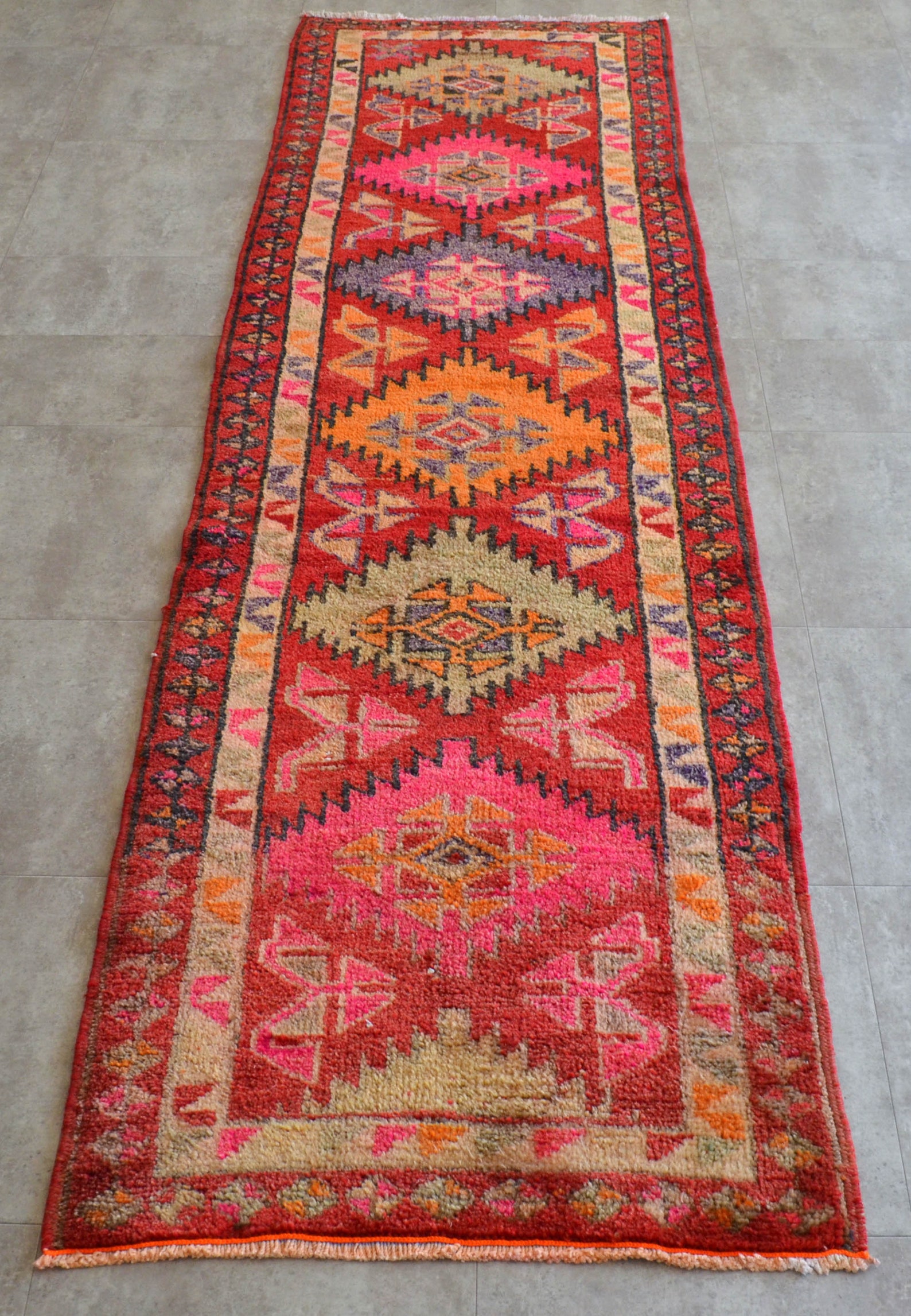 3x11 Rug Runner Hand Made Turkish Runner Rug. Herki Tribal Entryway Rug ...