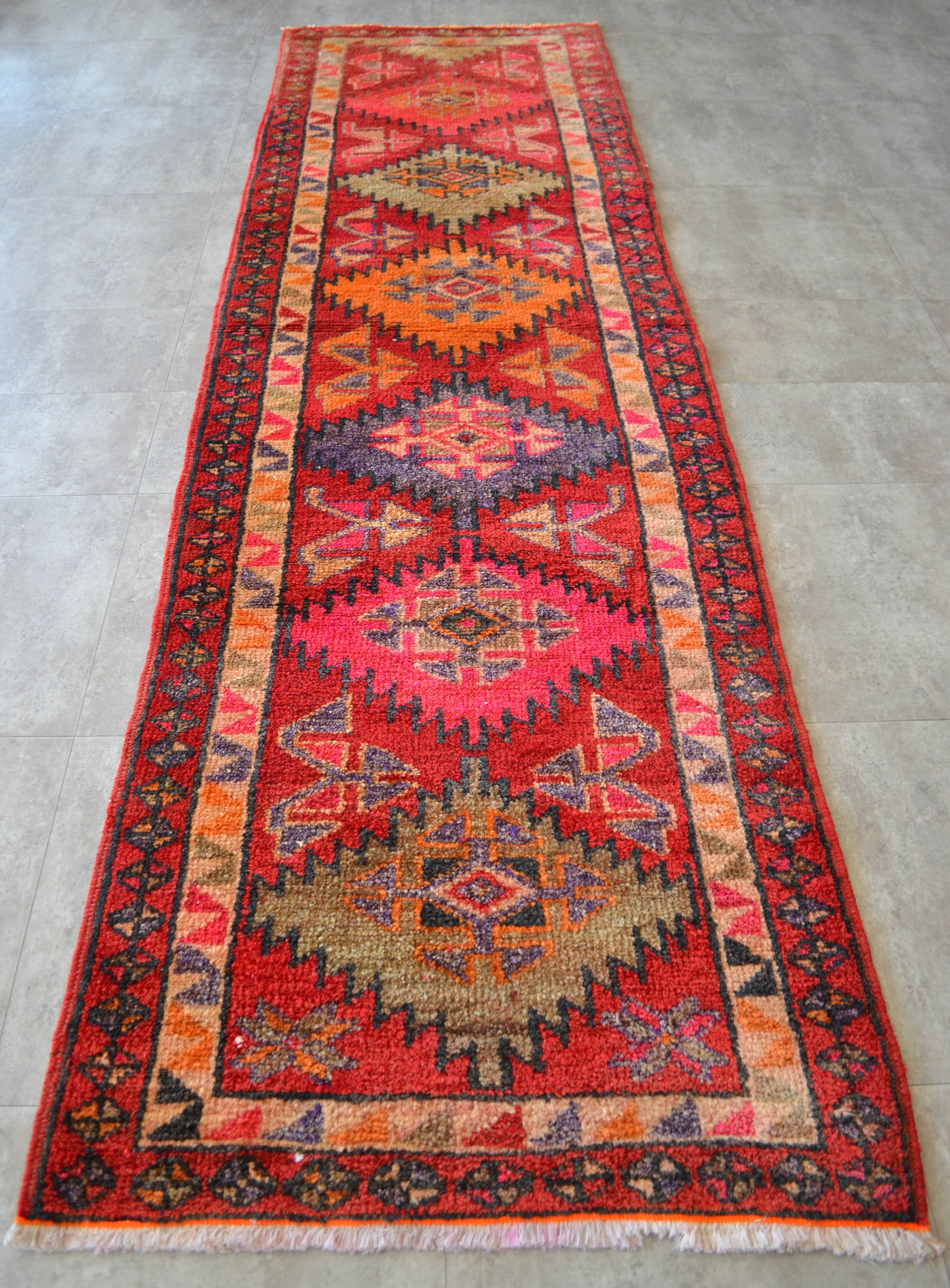 3x11 Rug Runner Hand Made Turkish Runner Rug. Herki Tribal Entryway Rug ...