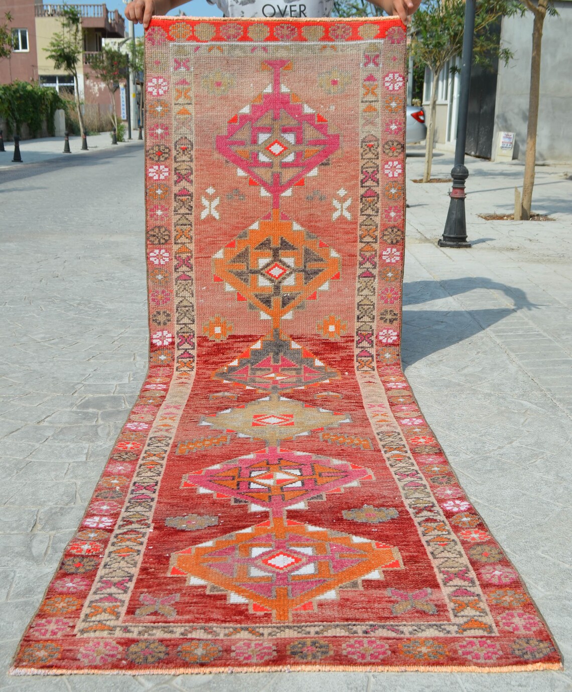 3x9 Rug Runner. Hand Made Oushak Runner Rug. Full Tribal Hallway Rug ...