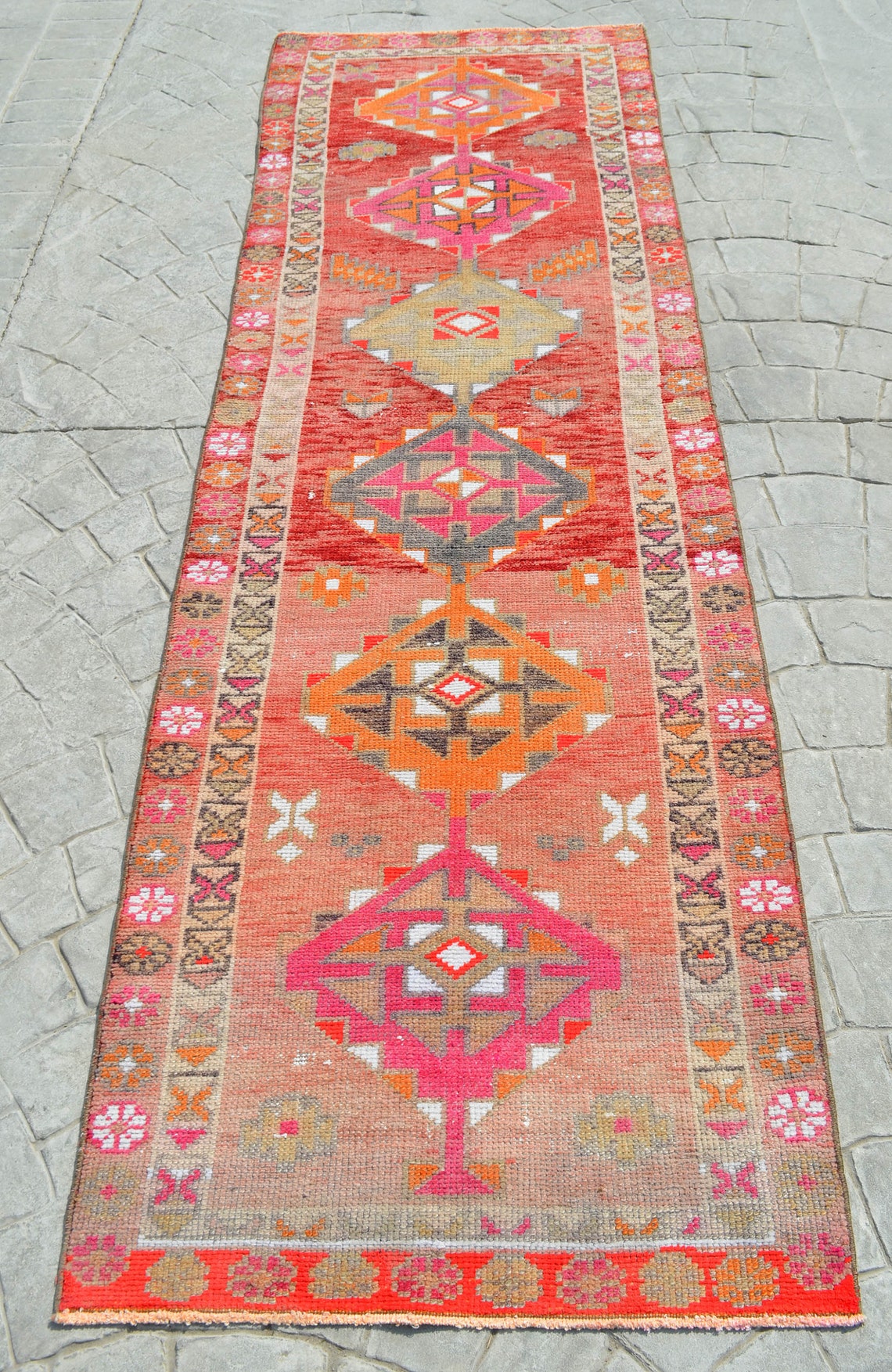 3x9 Rug Runner. Hand Made Oushak Runner Rug. Full Tribal Hallway Rug ...