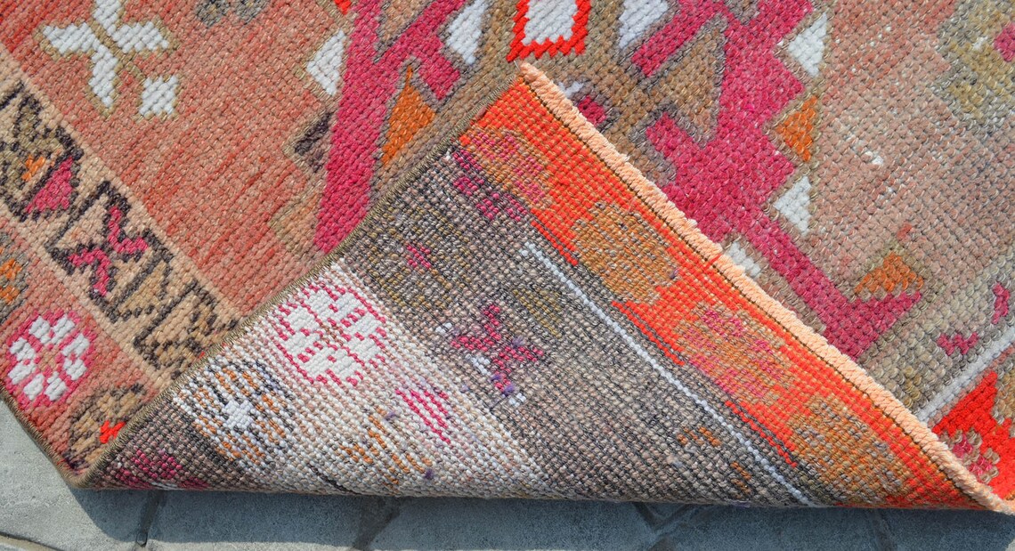 3x9 Rug Runner. Hand Made Oushak Runner Rug. Full Tribal Hallway Rug ...