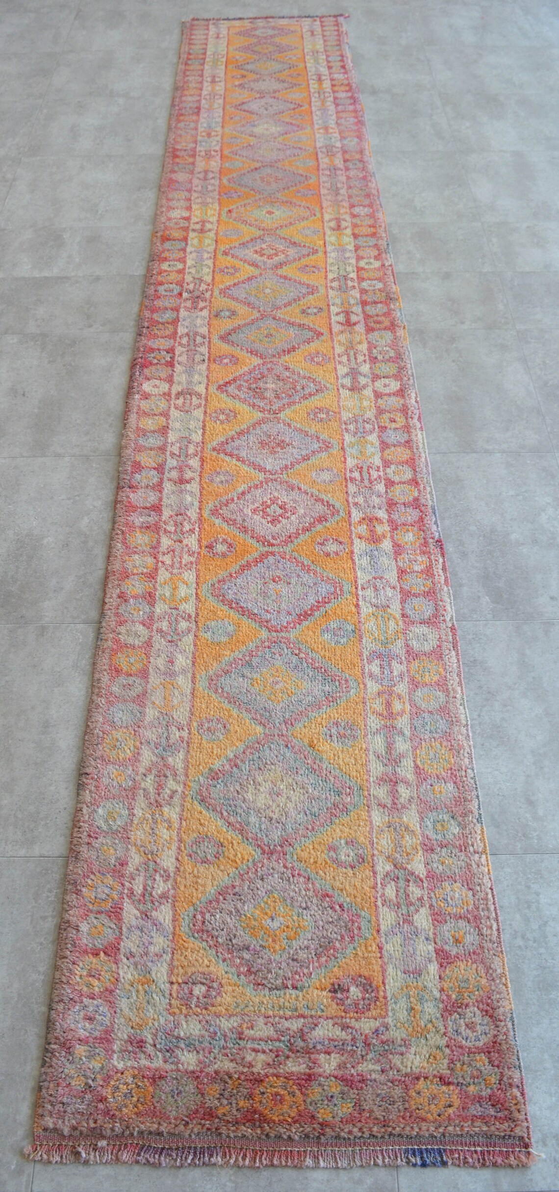2x14 Rug Extra Long Runner Rug. Hand Knotted Colorful Rug. - Etsy