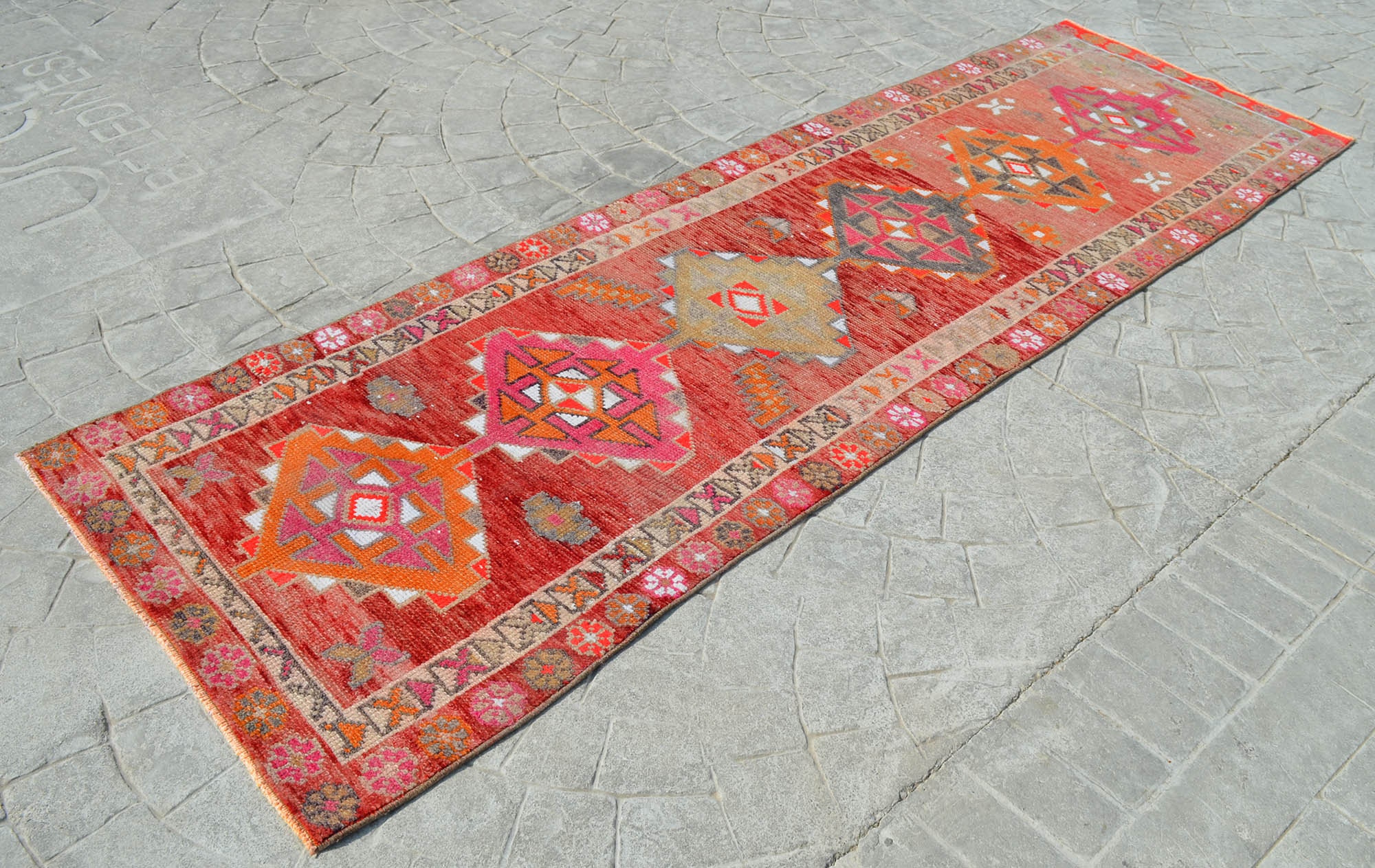 3x9 Rug Runner. Hand Made Oushak Runner Rug. Full Tribal Hallway Rug ...