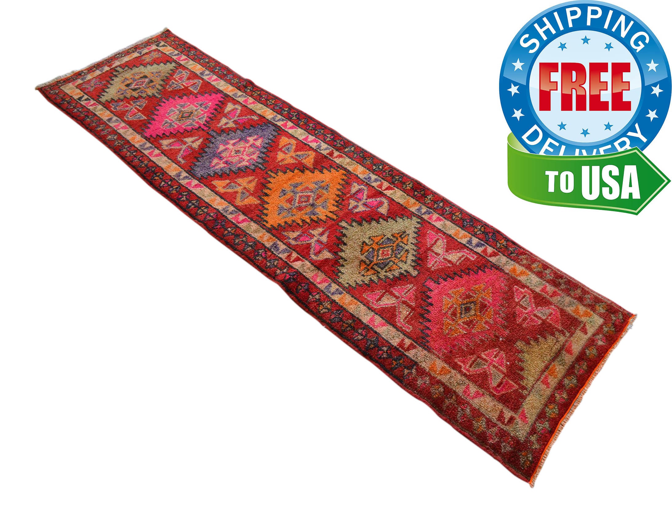 3x11 Rug Runner Hand Made Turkish Runner Rug. Herki Tribal Entryway Rug ...