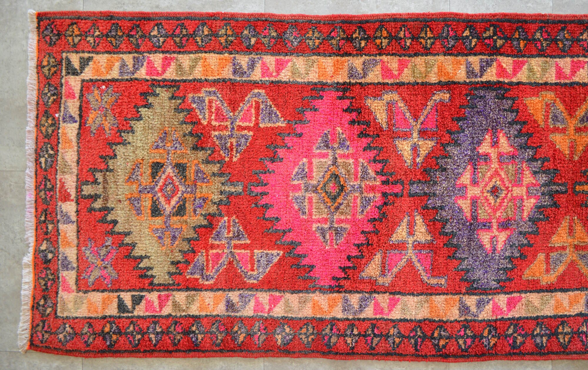 3x11 Rug Runner Hand Made Turkish Runner Rug. Herki Tribal Entryway Rug ...