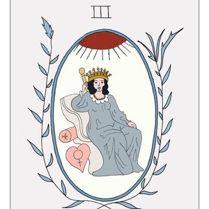 The Empress, Tarot Card, Illustration, Bohemian, A4 Print, London ...