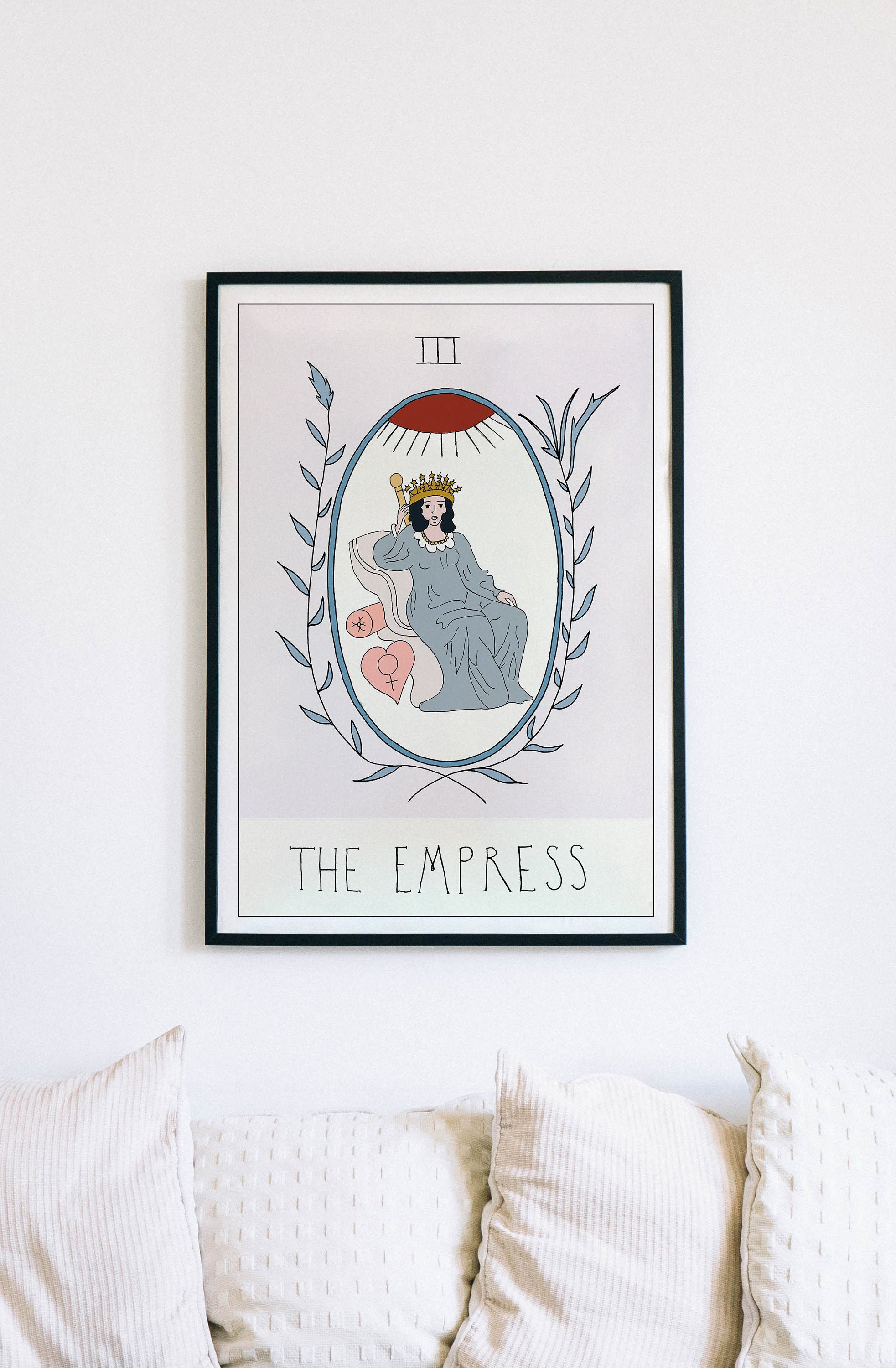 The Empress, Tarot Card, Illustration, Bohemian, A4 Print, London ...