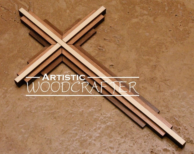 Wood Cross Wall Decor (9 Inch Size; Walnut/cherry/maple) - Etsy