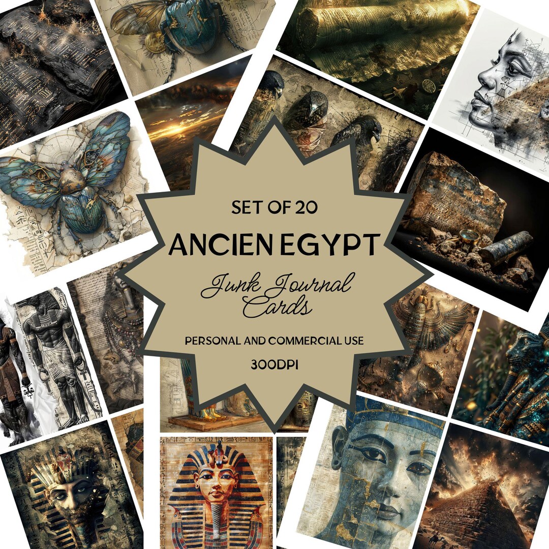 Ancient Egypt Printable Cards Kit Digital Journal Cards 4 per Page ...