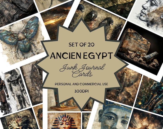 Ancient Egypt Printable Cards Kit Digital Journal Cards 4 per Page ...