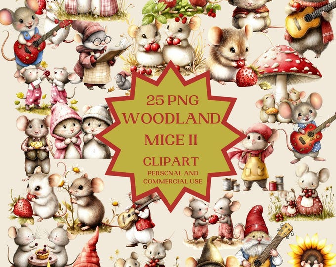 Mice Couple Clip Art, Set of 10 PNG Bundle, 300 DPI Clipart, Cute ...