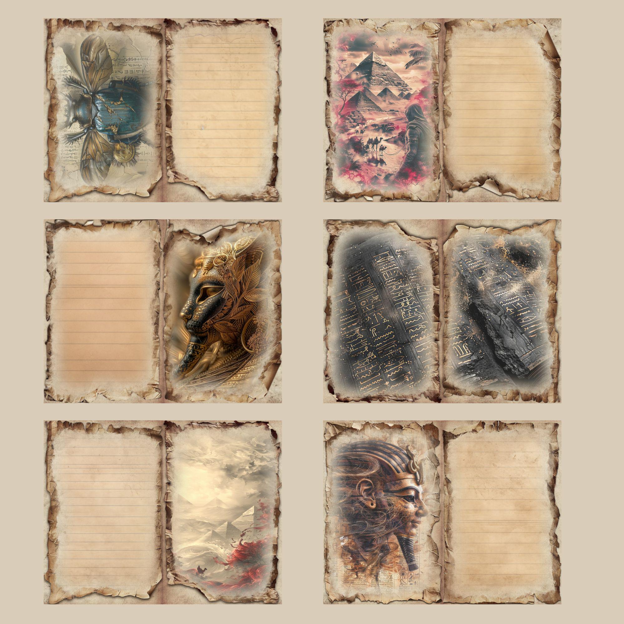 Ancient Egypt Junk Journal Pages Kit Printable Double Pages Digital ...