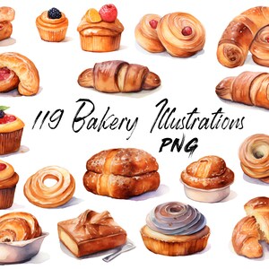 Watercolor Bakery PNG Collection - Etsy
