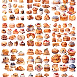 Watercolor Bakery PNG Collection - Etsy