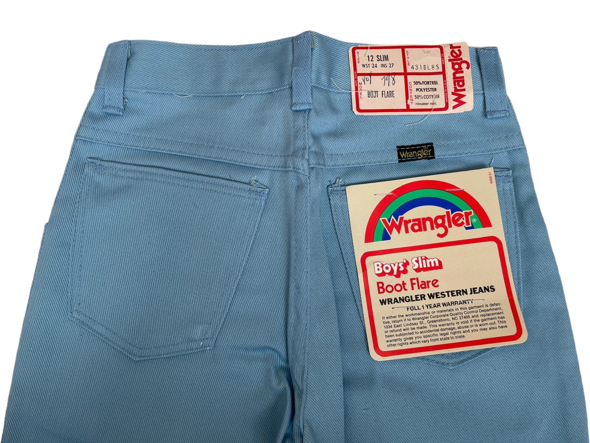 Vintage Wrangler Boy's Slim Boot Flare Jeans Size 12 Slim Deadstock NWT ...