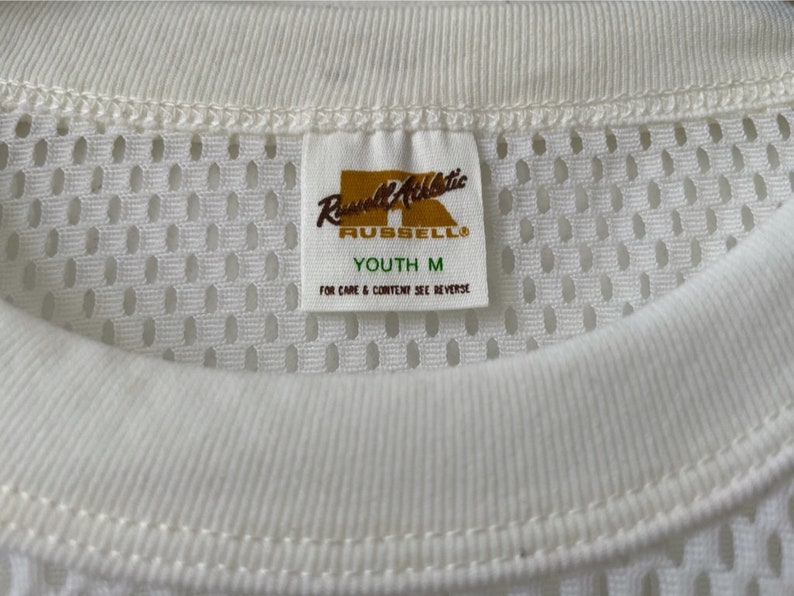 Vintage Russell Athletic Gold Tag Mesh Shimmel Half Top Shirt Youth ...