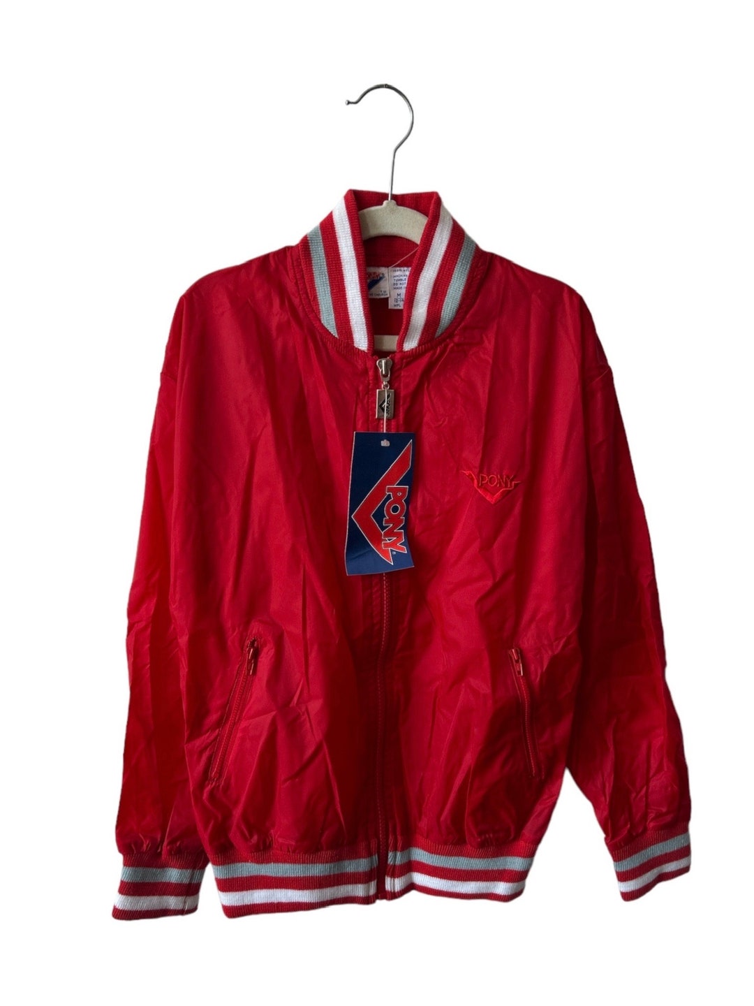 Vintage PONY Lightweight Bomber Jacket Youth Size Medium Deadstock NWT ...