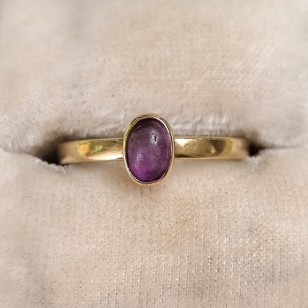 Gold Amethyst Ring - Etsy UK