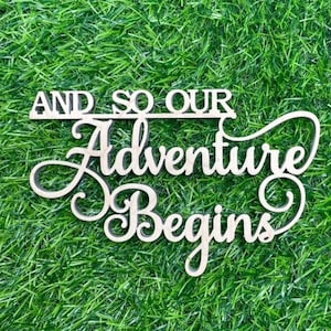 Our Adventure Begins Wedding Sign, Wedding Backdrop Sign, Wedding Decor ...