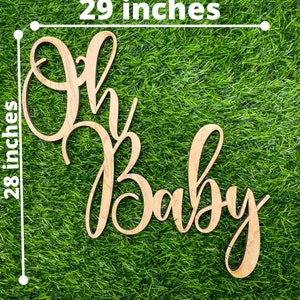 Oh Baby Sign, Baby Shower Backdrop Decor, Gender Reveal Decoration ...