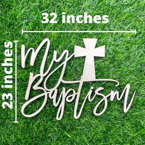 My Baptism Wooden Sign, Baptism Backdrop Decoration, Baptism Party ...