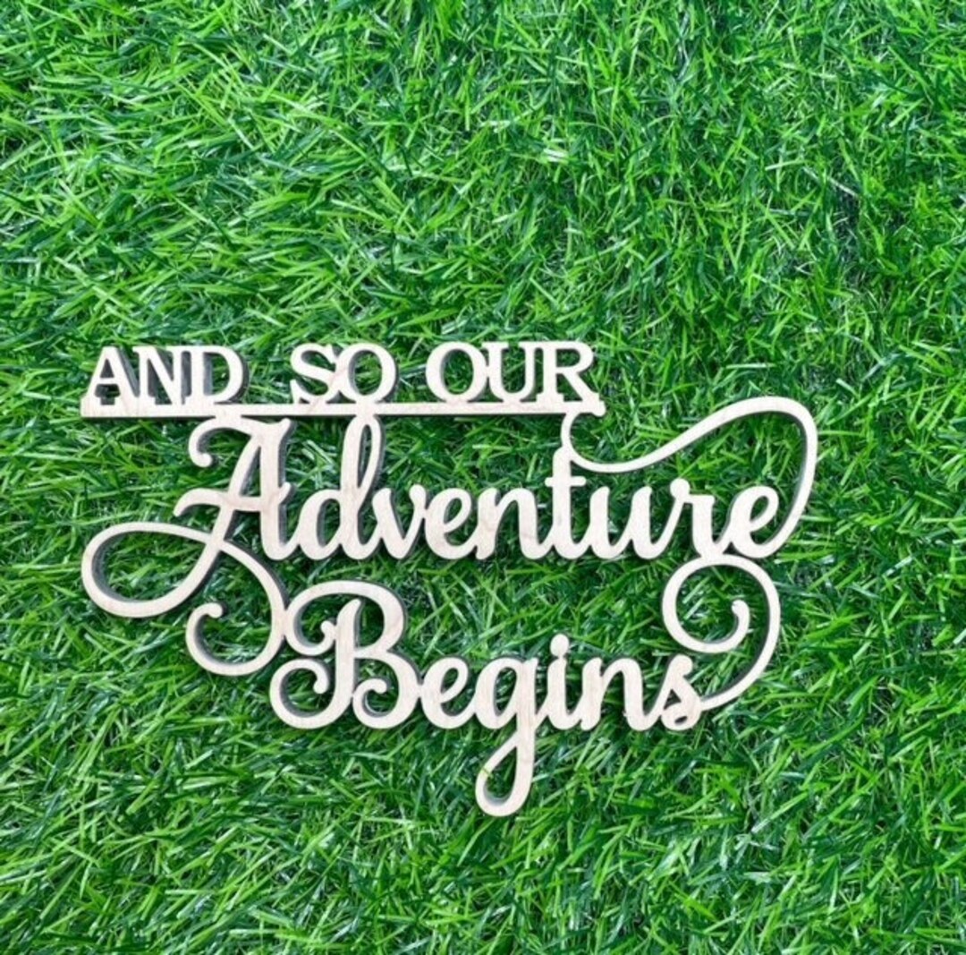 Our Adventure Begins Wedding Sign, Wedding Backdrop Sign, Wedding Decor ...