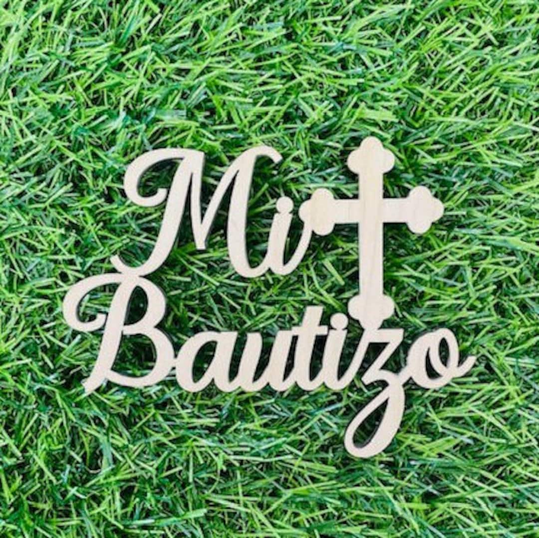 Mi Bautizo Wooden Sign, Baptism Backdrop Decoration, Decoración Bautizo ...