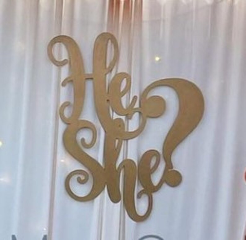He or She Backdrop Wooden Sign, Gender Reveal Decor, Baby Shower Wood ...