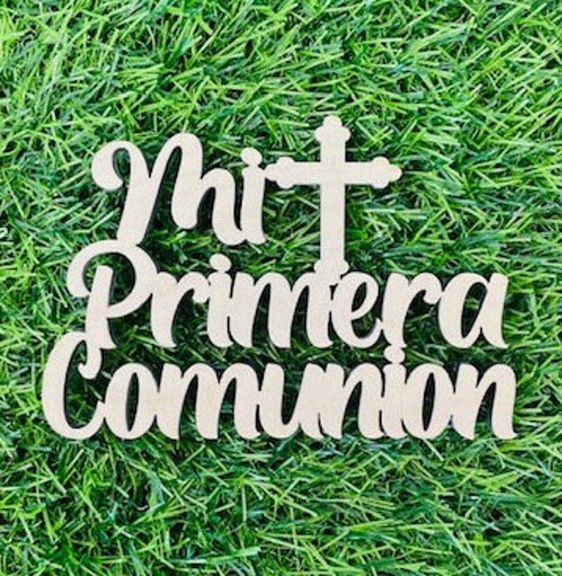 Mi Primera Comunión Wooden Sign, Primera Comunion Backdrop Decoration ...
