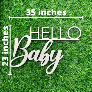 Hello Baby Sign, Baby Shower Decoration, Hello Baby Backdrop Wood Sign ...