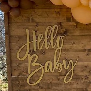 Hello Baby Sign, Baby Shower Decoration, Hello Baby Backdrop Wood Sign ...