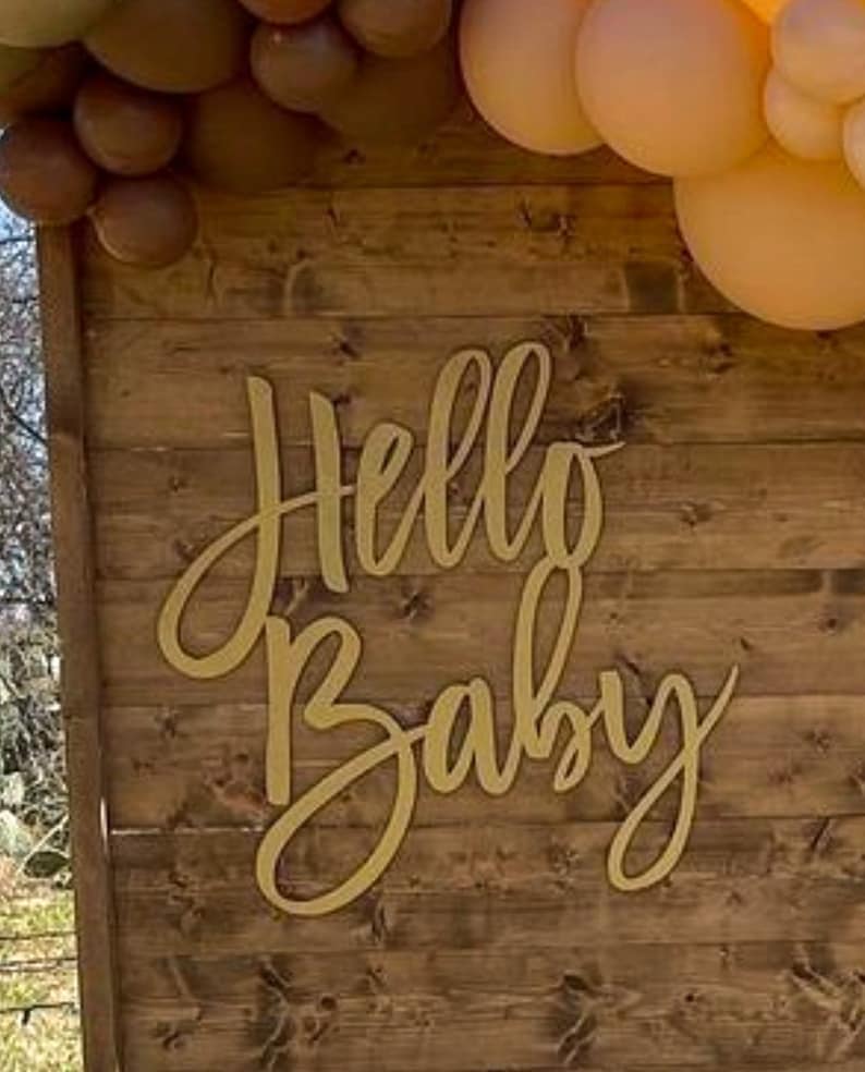 Hello Baby Sign Baby Shower Decoration Hello Baby Backdrop - Etsy
