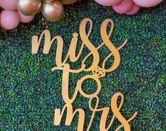 Soon to Be Mrs Miss to Mrs Wooden Cutout, Bridal Shower Backdrop Sign ...