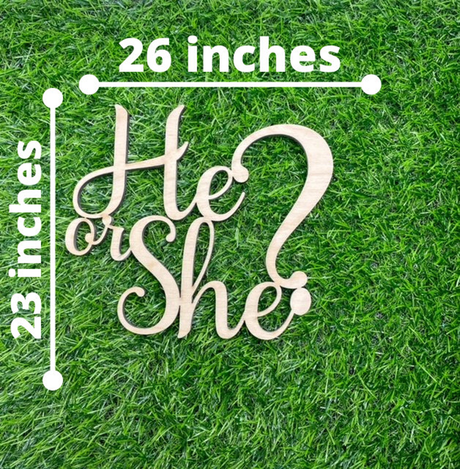 He or She Backdrop Wooden Sign, Gender Reveal Decor, Baby Shower Wood ...
