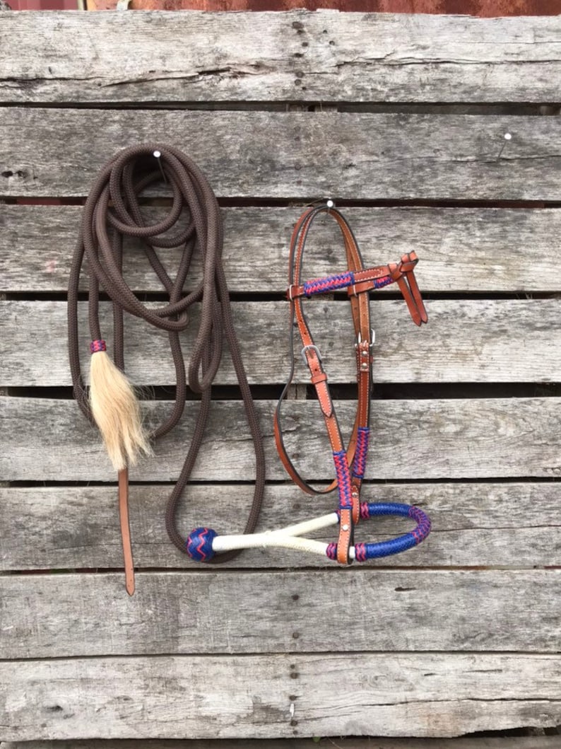 Red White & Blue Handmade Western Horse Tack Leather Rawhide | Etsy