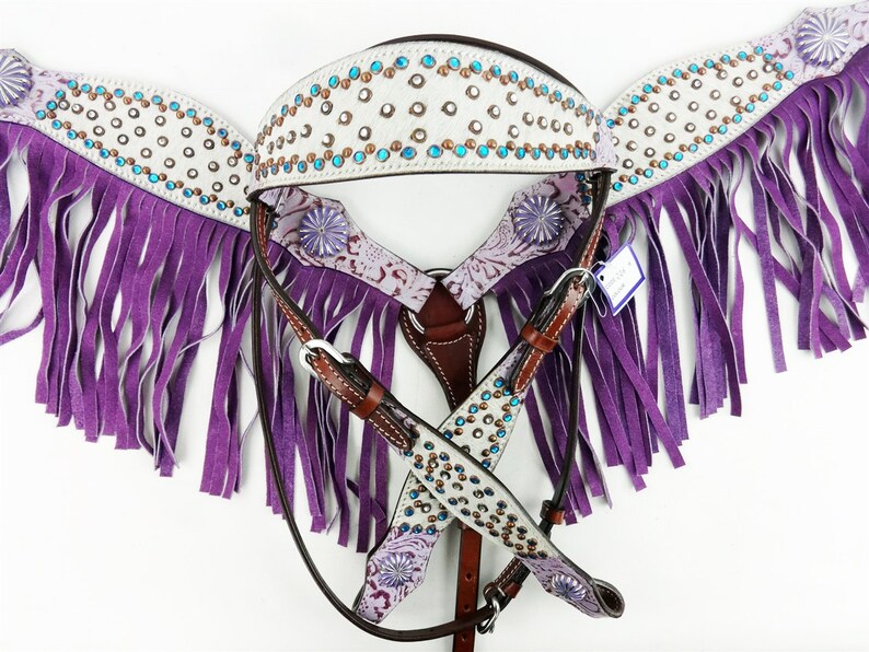 Made to Order Western Barrel Trail Horse Purple Fringe Bling - Etsy