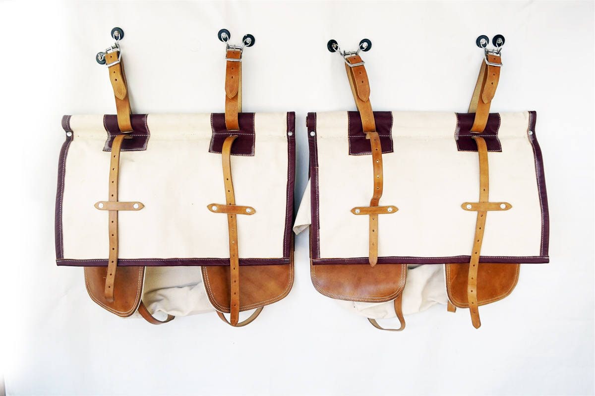 Made to Order Handmade Canvas Panniers Bags With Harness - Etsy