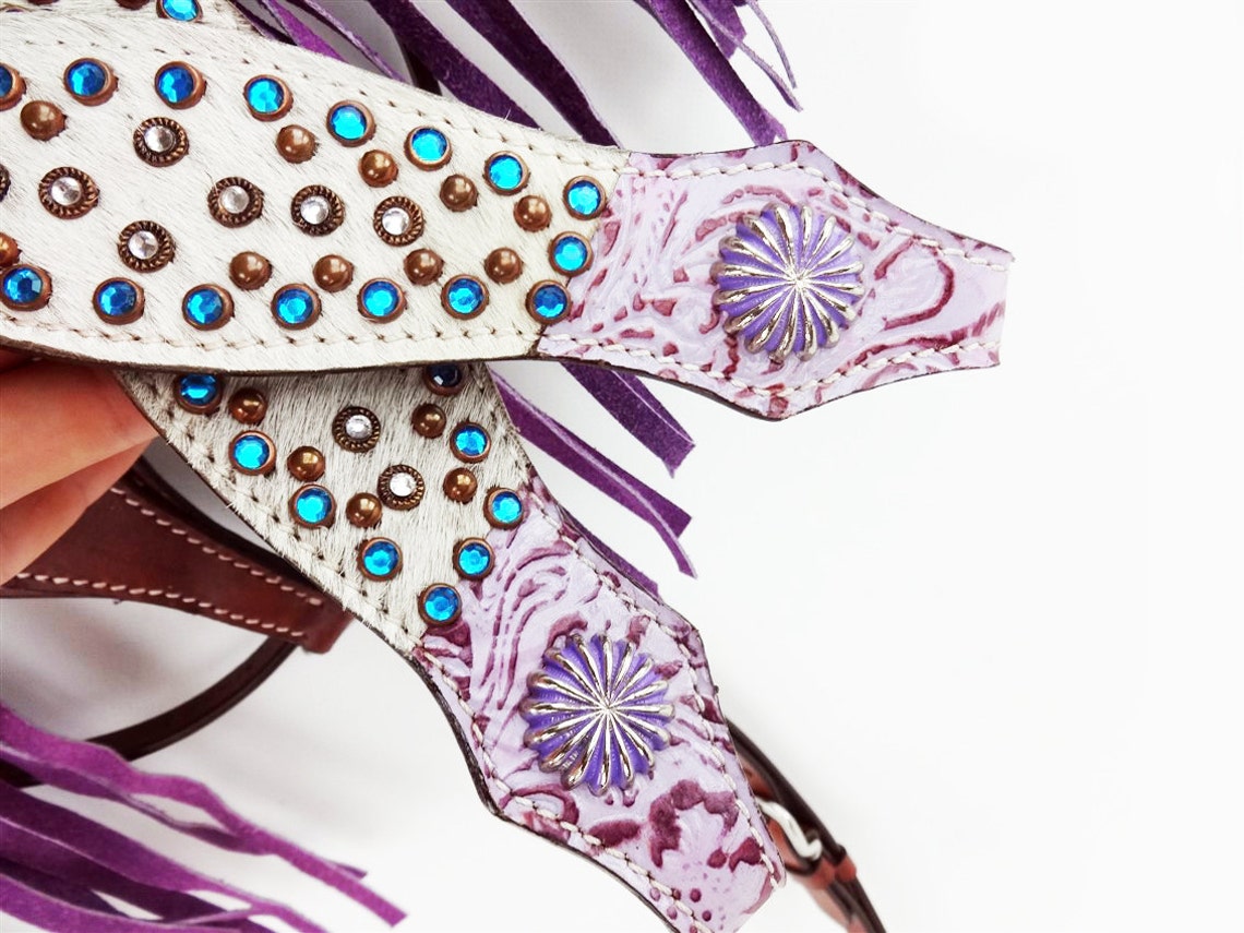 Made to Order Western Barrel Trail Horse Purple Fringe Bling - Etsy