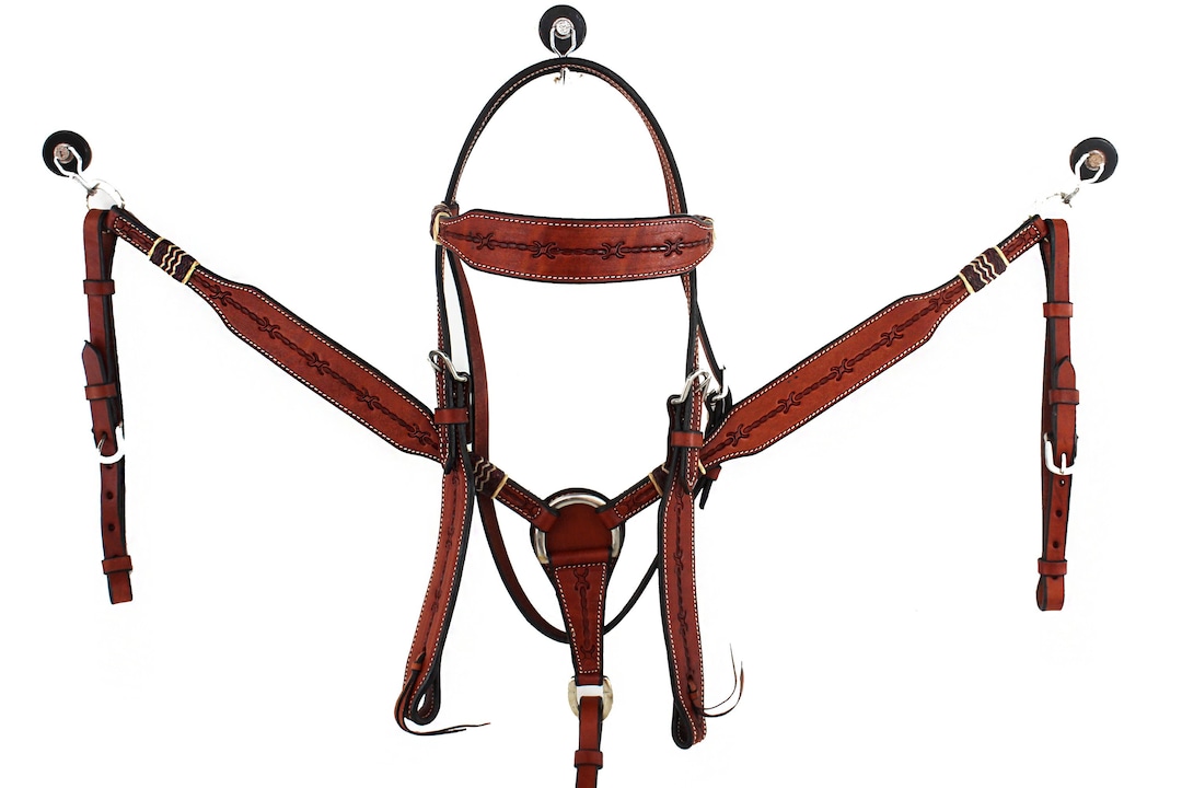 Made to Order Leather Western Horse Bridle Set, Tooled Hermann Oaks ...