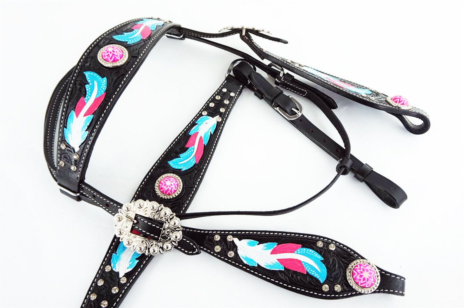 Made To Order Purple & Pink Feather Western Horse Tack Show | Etsy