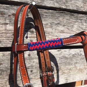 Red White & Blue Handmade Western Horse Tack Leather Rawhide - Etsy